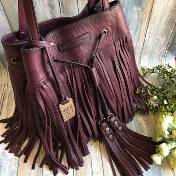 Frye | Bags | Frye Heidi Fringe Bucket Leather Bag | Poshmark